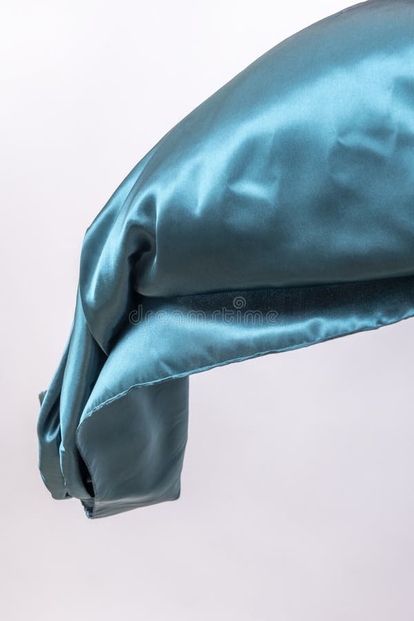 A Green Shiny Satin Fabric Blowing in the Wind Stock Photo - Image of ...