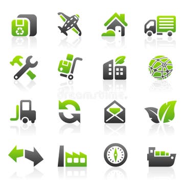 Green shipping icons stock vector. Illustration of geometric - 11160364