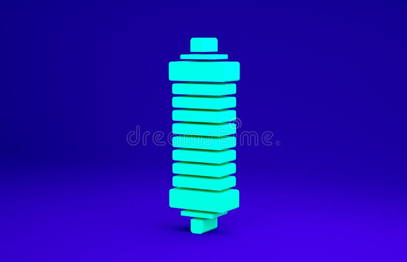 Green Shock Absorber Icon Isolated on Blue Background. Minimalism ...
