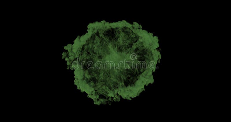 Green Shockwave Transition, Upper View, Black Background 4K Stock ...