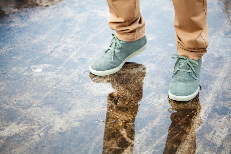Green shoe on water stock image. Image of clothes, clothing - 33347895