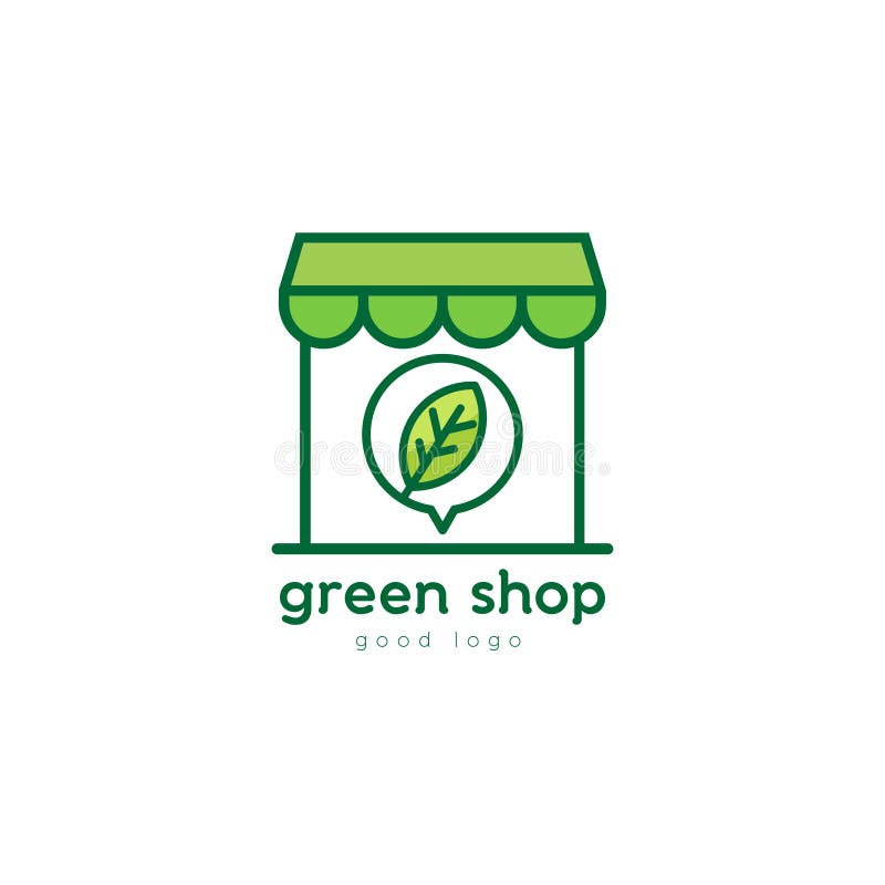 Green Shop Nature Leaf Logo Design Stock Vector - Illustration of ...