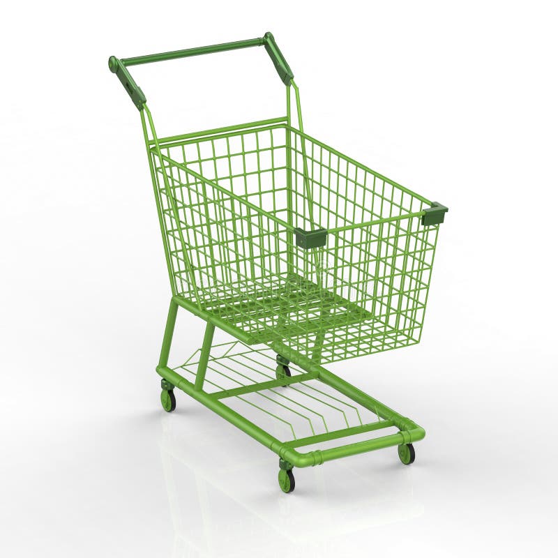 Green shopping cart stock image. Image of handcart, supermarket - 82135161