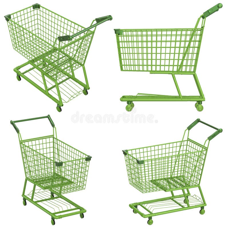 Green shopping cart stock image. Image of handcart, supermarket - 82135161