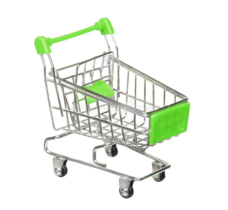 Green Shopping Basket with Different Gifts on White Stock Image - Image ...