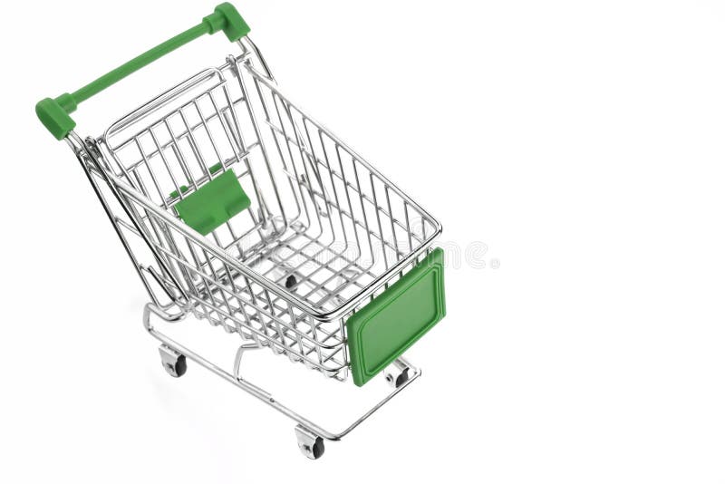 Green Shopping Cart Isolated on White Stock Image - Image of shop ...