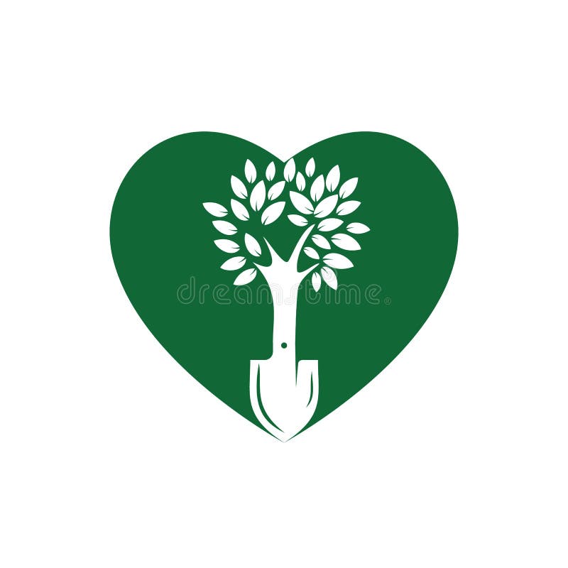 Shovel Tree Vector Logo Design. Green Garden Environment Logo Design ...