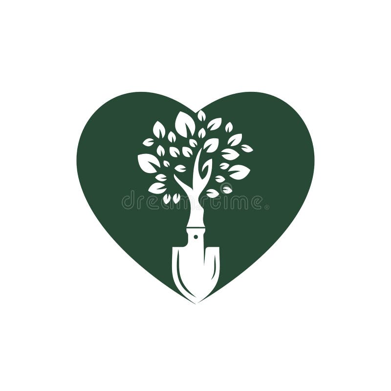 Shovel Tree Vector Logo Design. Green Garden Environment Logo Design ...