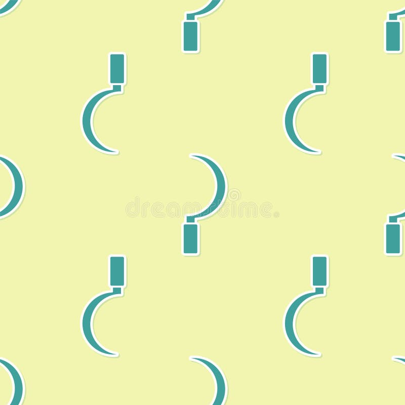 Green Sickle Icon Isolated Seamless Pattern on Yellow Background ...