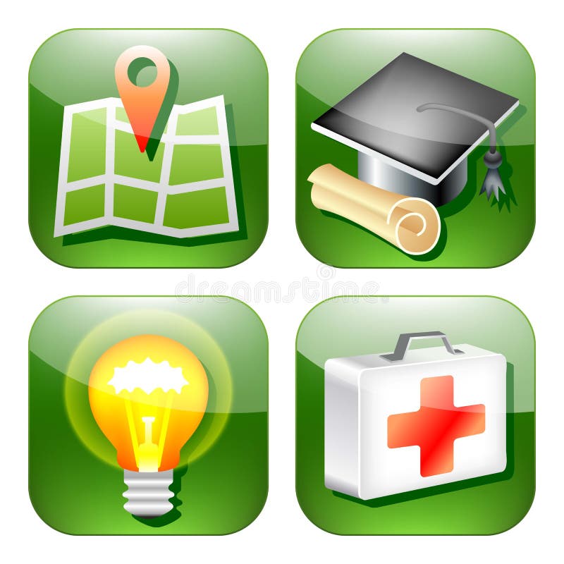 Green sign Icon web vector stock vector. Illustration of lamp - 43368838