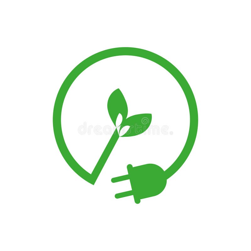 Green Sign Socket Leaf Circle. Green Energy. Vector Illustration Stock ...