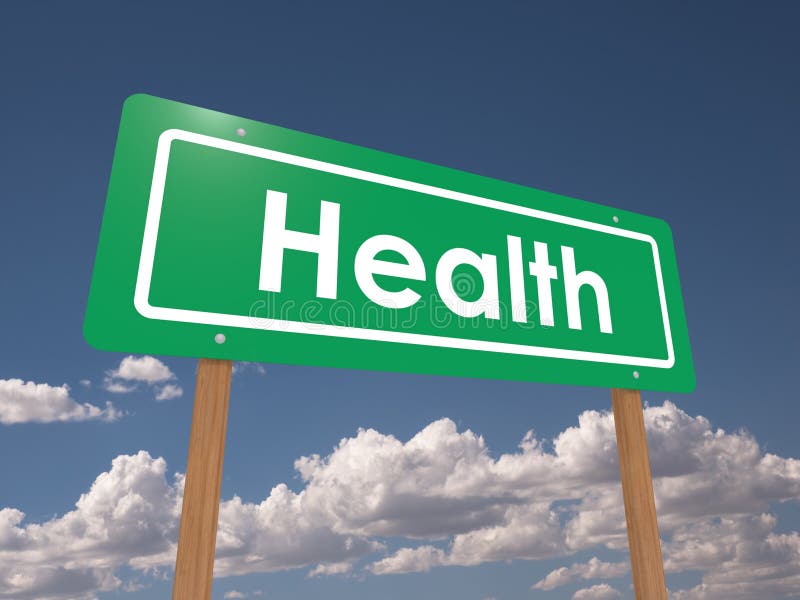 Green Sign with Text Health Stock Image - Image of warning, health ...