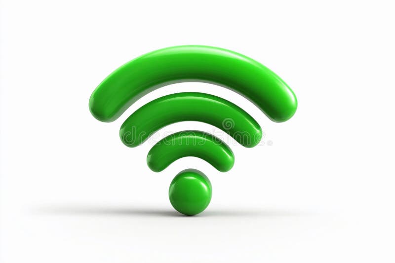 Green Signal Icon Symbolizes Wireless Connectivity and Digital ...