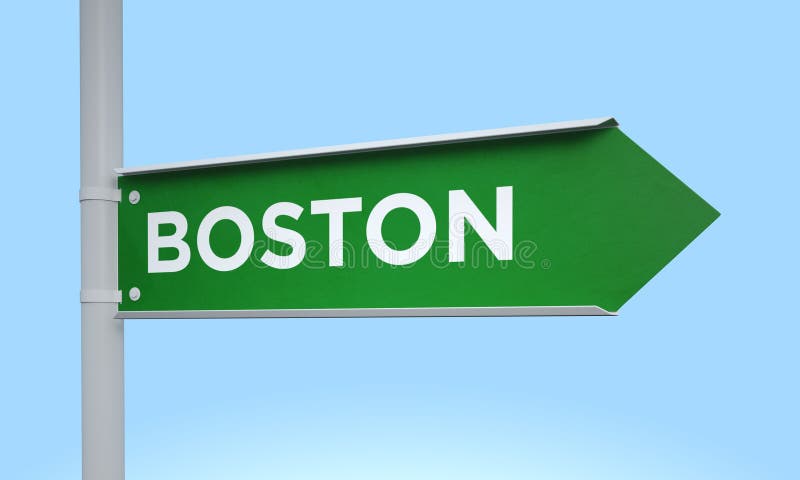 Green signpost boston stock illustration. Illustration of symbol - 84355290