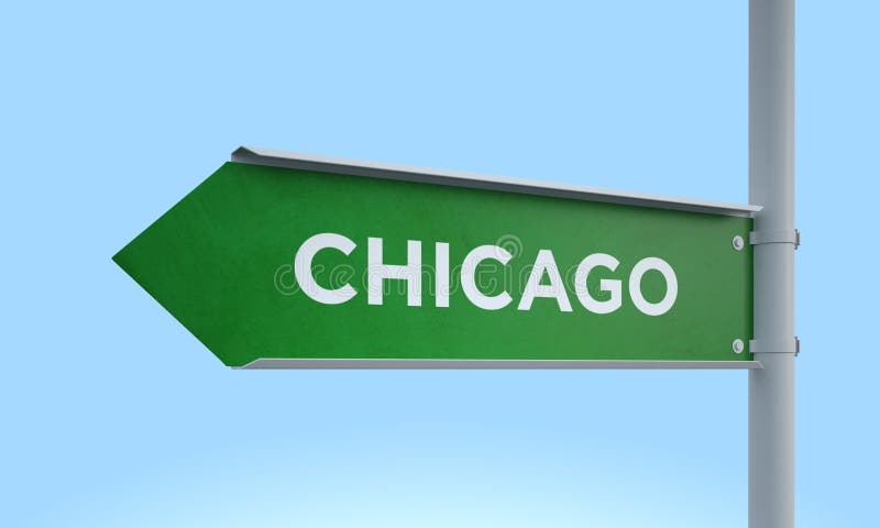 Green signpost chicago stock illustration. Illustration of career ...