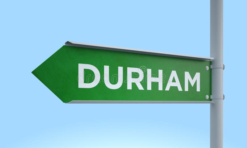 Durham Road Sign Showing Population and Elevation Stock Illustration ...