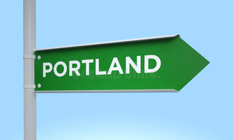 Green signpost portland stock illustration. Illustration of crossroad ...