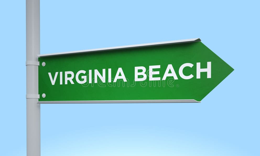 Green Signpost Virginia Beach Stock Illustration - Illustration of ...