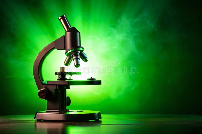 Green Silhouette Microscope a Visual Representation of Precision and ...