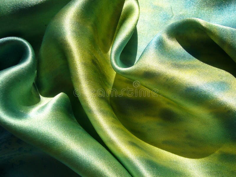 Green Silk Fabric. Natural Silk Stock Photo - Image of green, style ...
