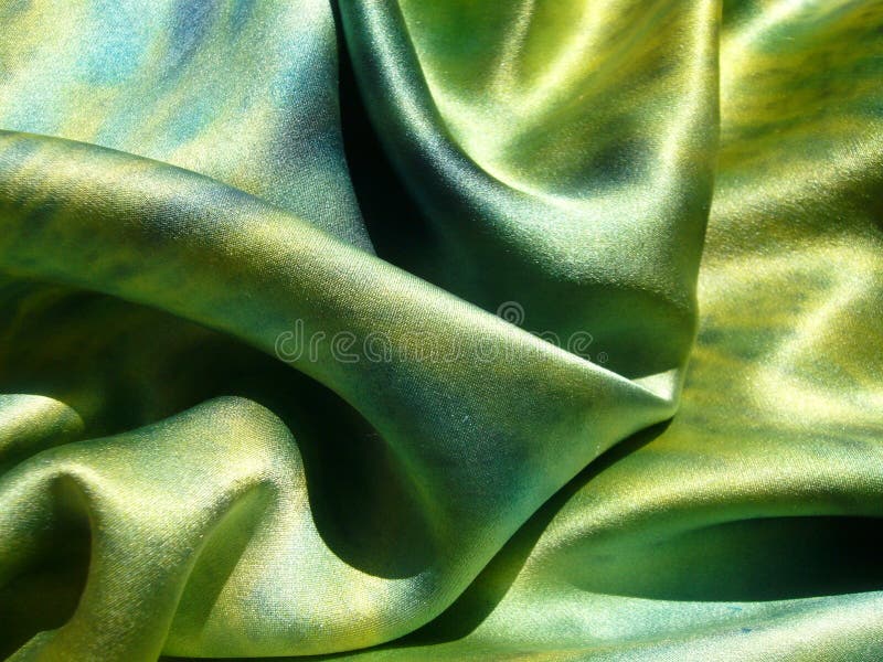 Green Silk Fabric. Natural Silk Stock Image - Image of drape, textile ...