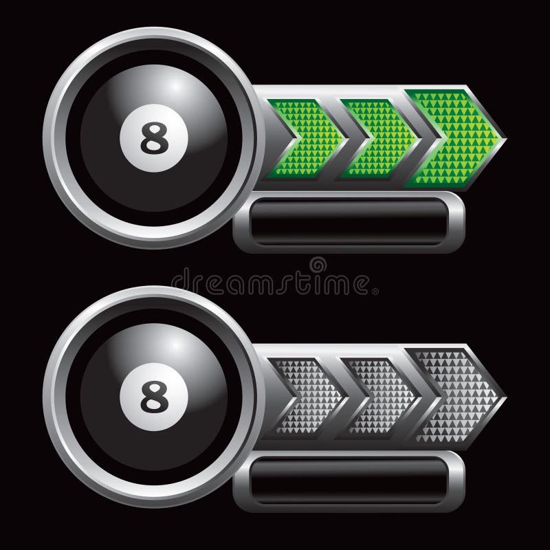 Green and Silver Checkered Arrows with Eight Ball Stock Vector ...