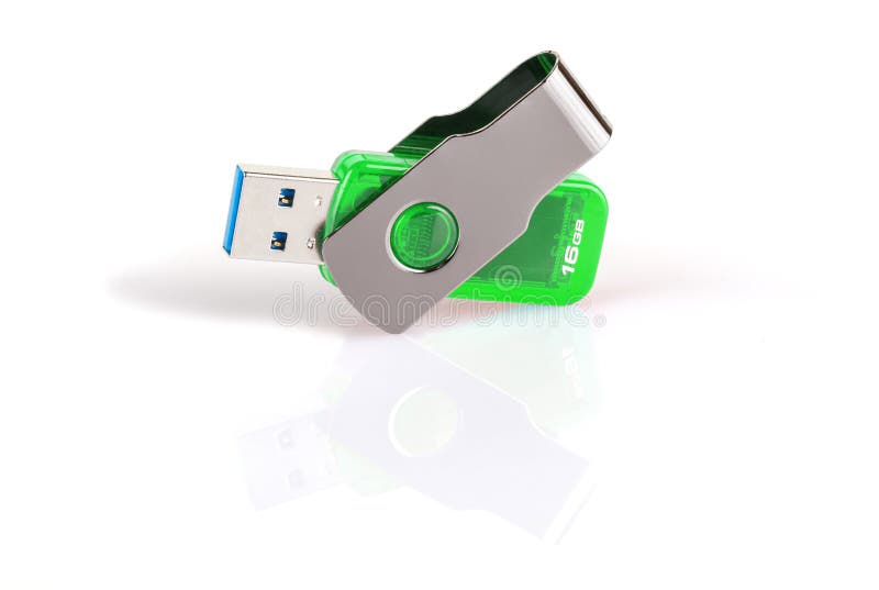 Green And Silver Usb 30 Flash Drive Isolated On White Background Usb Pen Drive Or Flash Drive