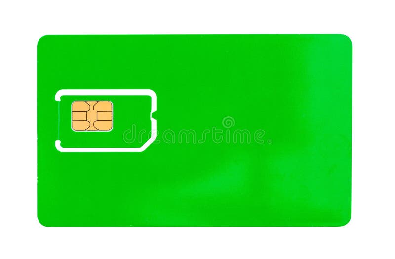Green SIM Card for a Mobile Phone with an Empty Space Stock Photo ...
