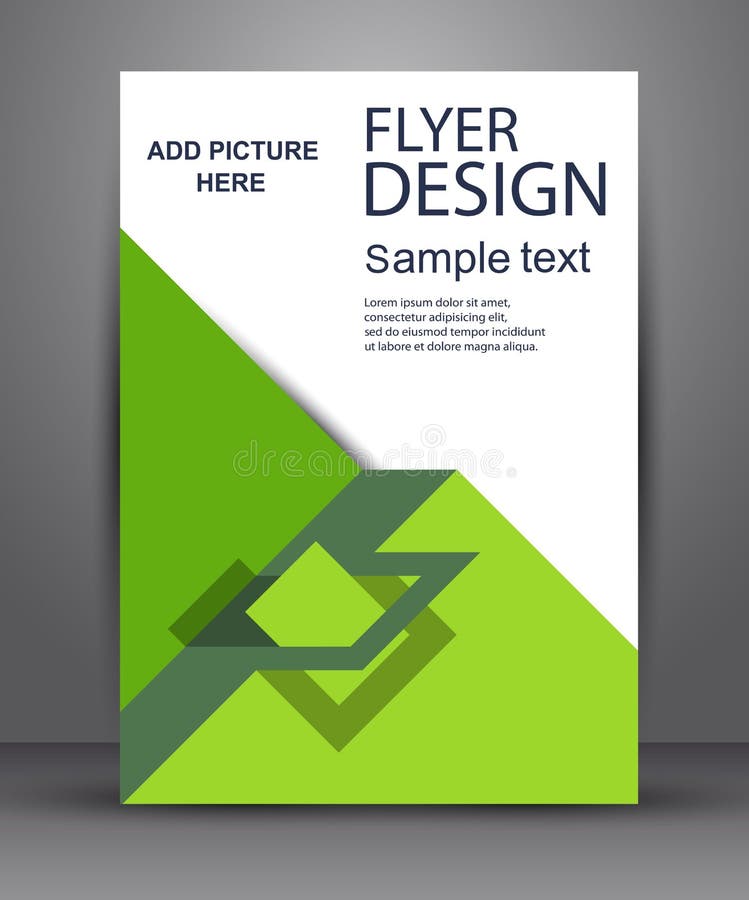 Green Simple Flyer with Geometric Planes. Stock Vector - Illustration ...