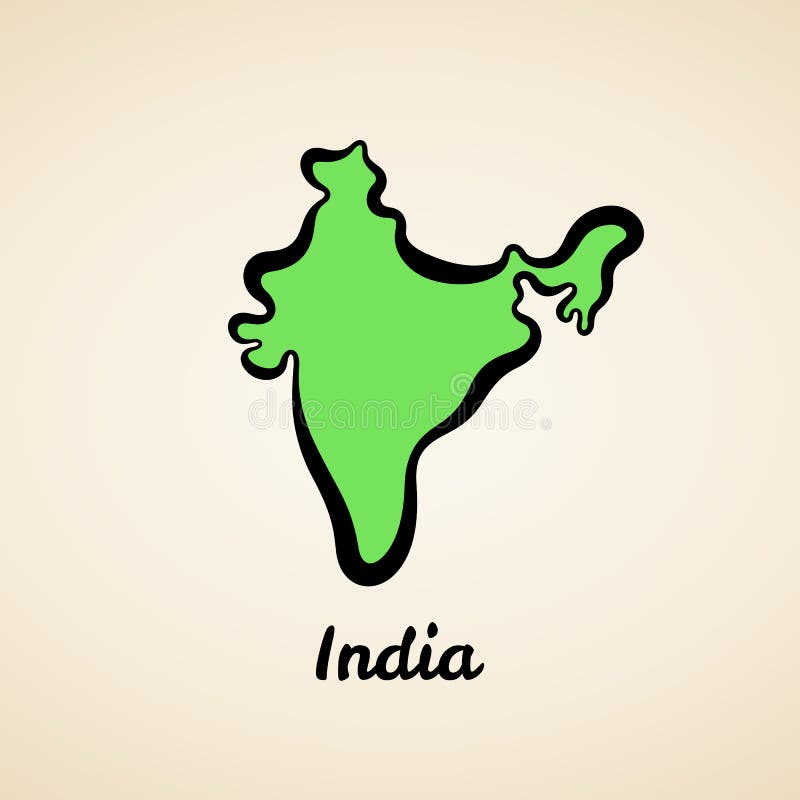 India Map Outline Simple Stock Illustrations – 2,812 India Map Outline ...