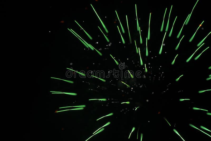 Green Single Fireworks Explosion Stock Photo - Image of boom, holiday ...