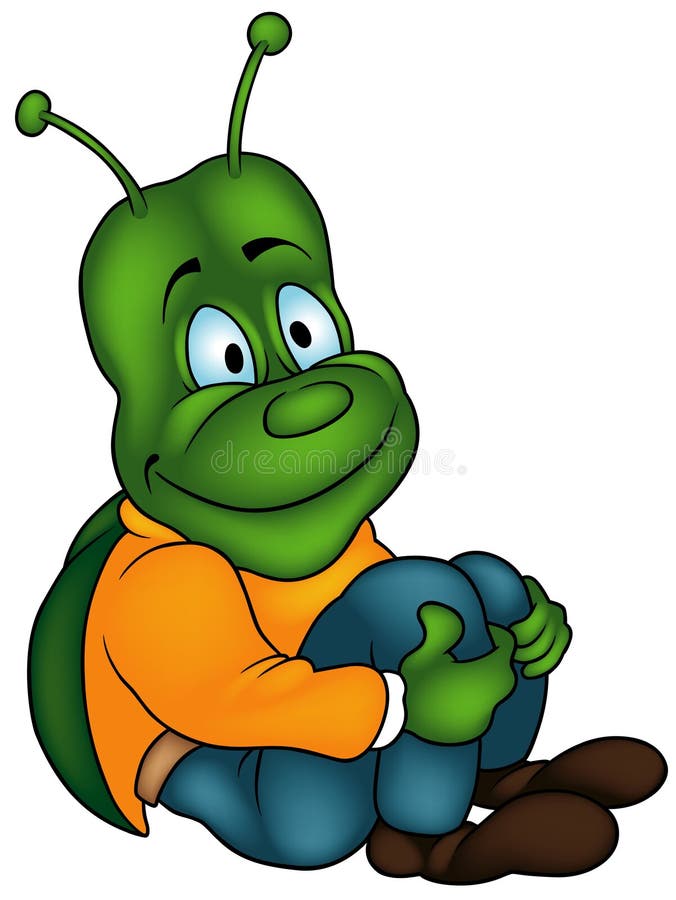 Green Sitting Bug stock vector. Illustration of cartoon - 17849794