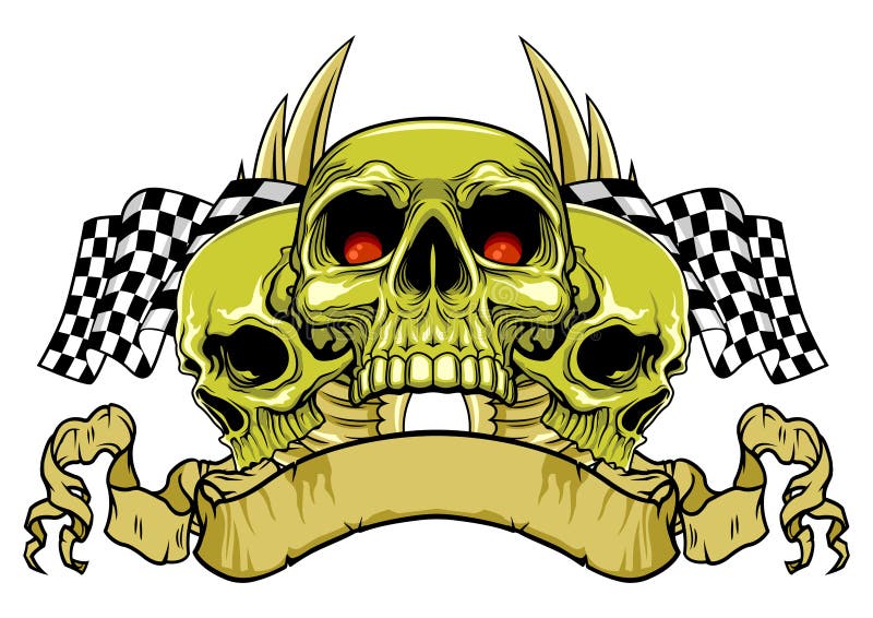 Skull racing stock vector. Illustration of skull, spooky - 36519544