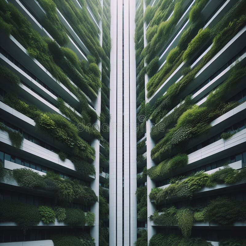 Green skyscraper stock illustration. Illustration of river - 304377805