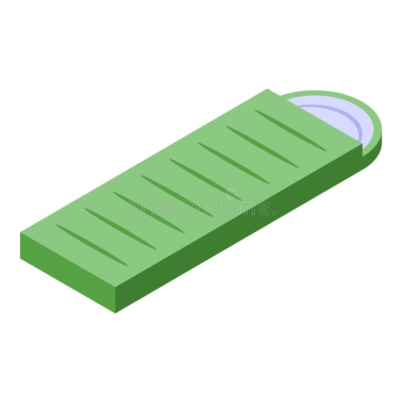 Green Sleeping Bag Icon Isometric Vector. Waterproof Element Stock ...