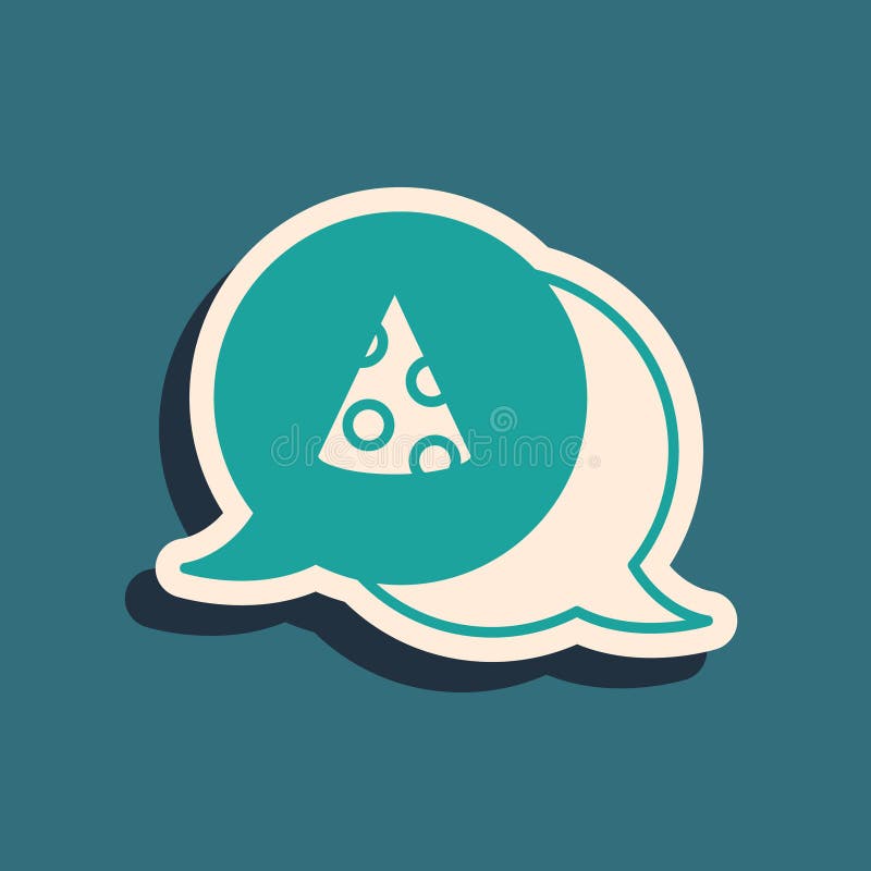 Green Slice of Pizza Icon Isolated on Green Background. Fast Food Menu ...