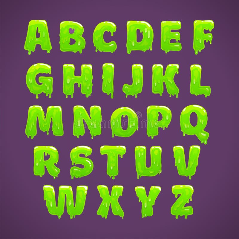 Green Slime Alphabet, Cool Liquid Slimy Font. Stock Vector ... Green Slime Alphabet, Cool Liquid Slimy Font. Stock Vector ...