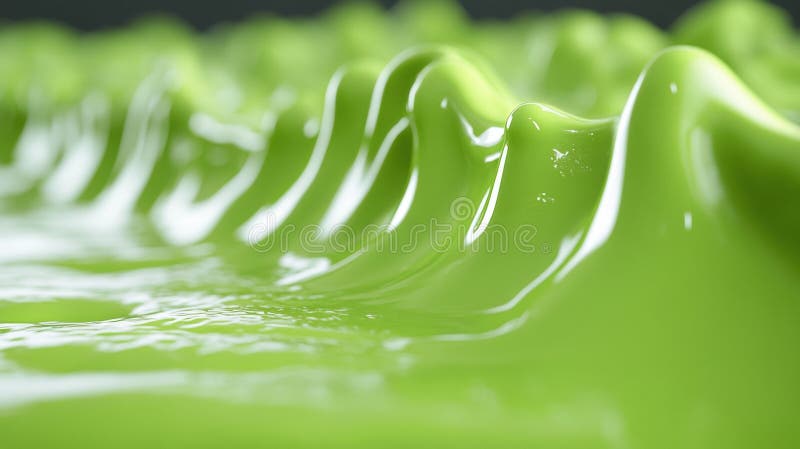 Green Slime Waves Create a Mesmerizing, Fluid Landscape with a Glossy ...