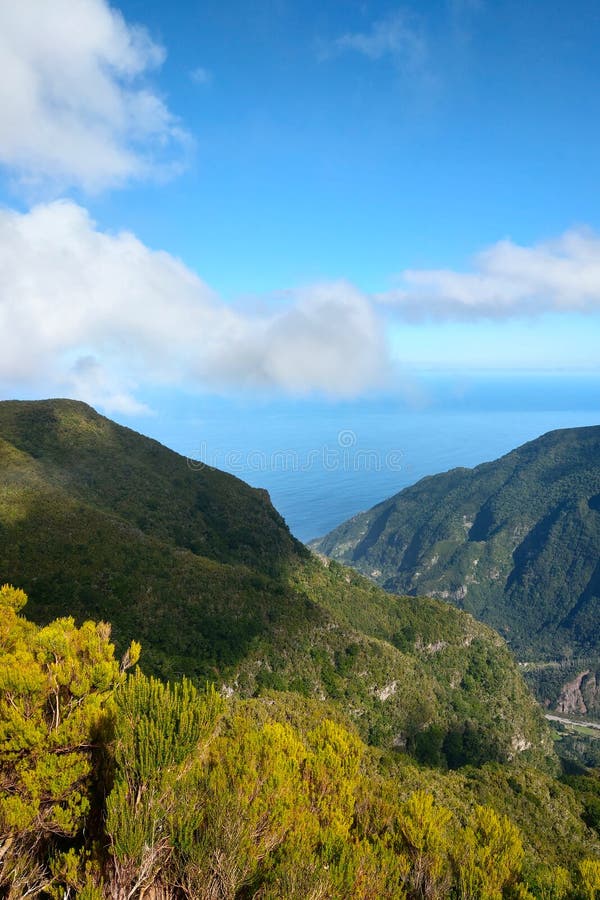 The Green Slopes of the Island of Madeira in the Atlantic Ocean. Stock ...