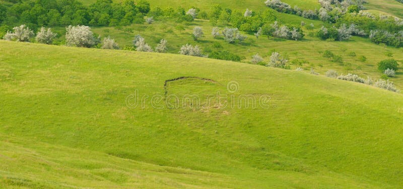 Green Sloping Meadows Background Stock Photo - Image of natural ...