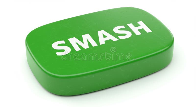 Green Smash Button on White Background Stock Illustration ...