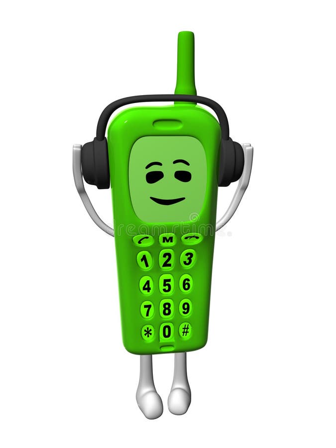 Green smile mobile stock illustration. Illustration of mobile - 6073661