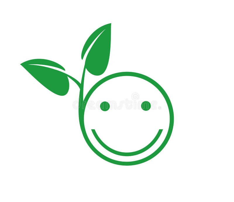 Green smile stock vector. Illustration of green, natural - 42376541
