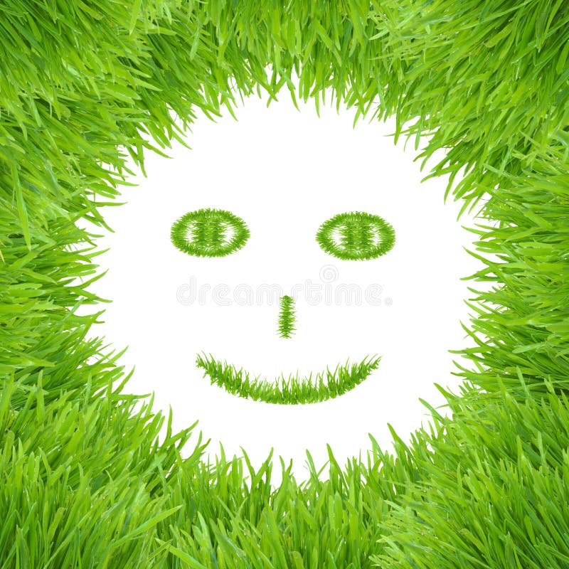Green Smiley Eco Grass Face Stock Photo - Image of fresh, looking: 29936612