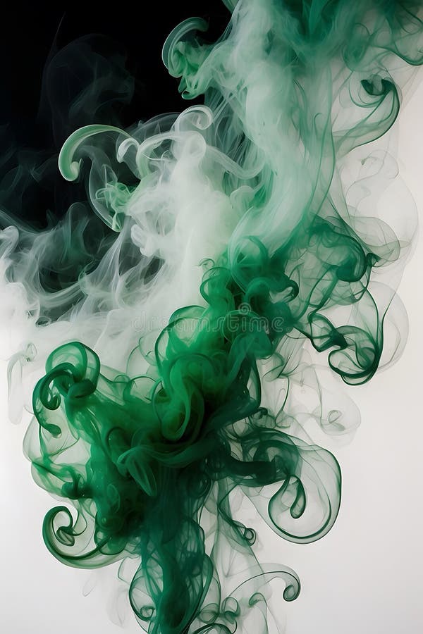 Green Smoke Abstract with a White Background Stock Illustration ...