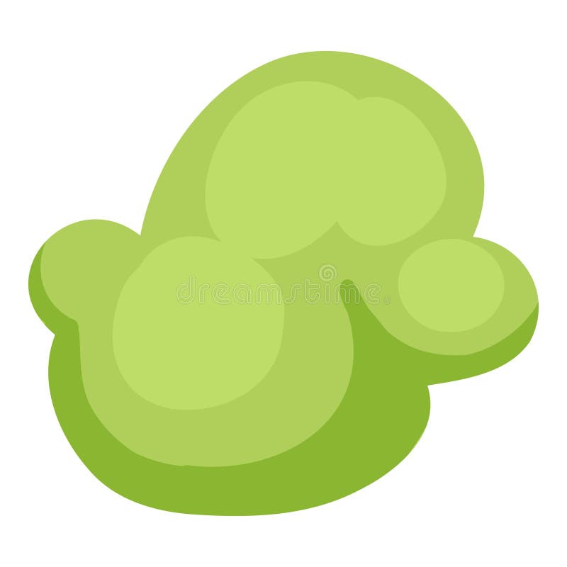 Green Smoke Cloud. Cartoon Stream Clouds, Comic Dust Steaming, Bright ...