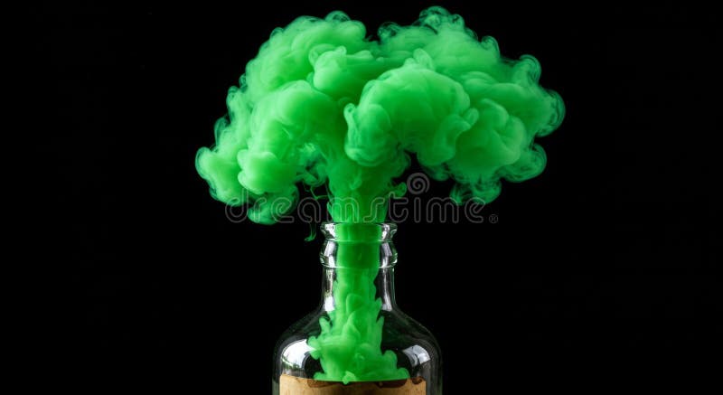 Green Smoke Explosion from Bottle Stock Illustration - Illustration of ...