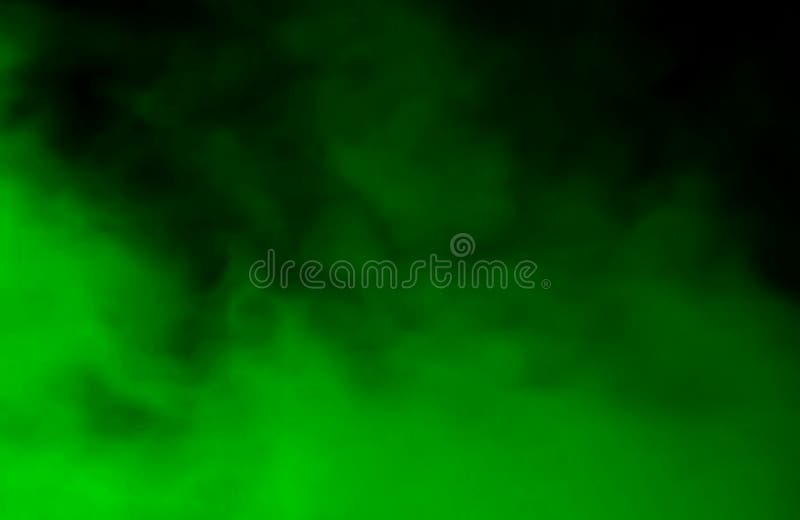 Green Smoke on Floor . Isolated Black Background . Misty Fog Effect ...