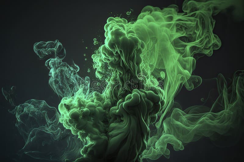 Green smoke. Generative AI stock illustration. Illustration of ...