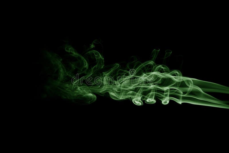 Green Smoke Wave Isolated on Black. Stock Photo - Image of curve ...